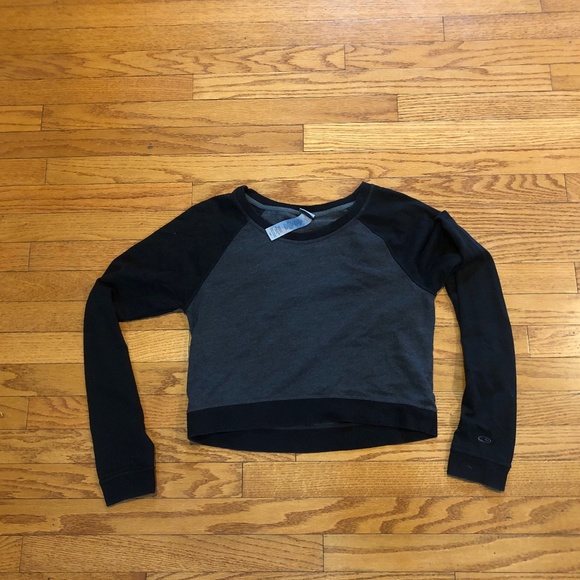 C9 by Champion | Tops | Champion Colorblock Crop Sweatshirt Black Grey ...
